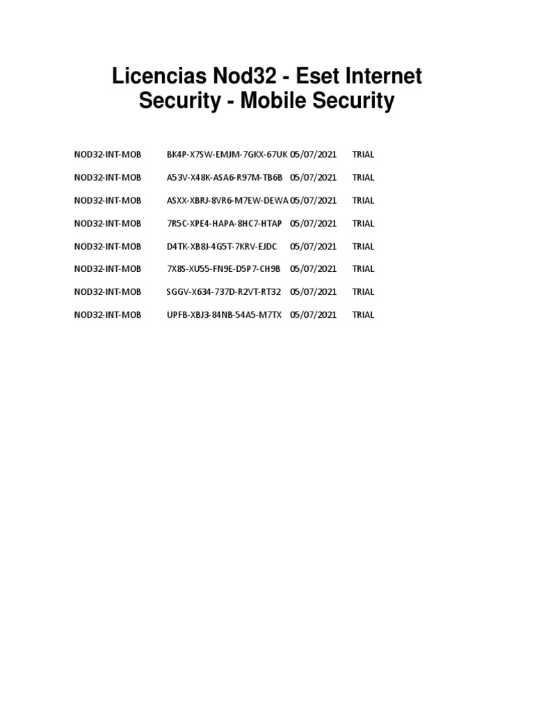 Licencias Nod32 | PDF