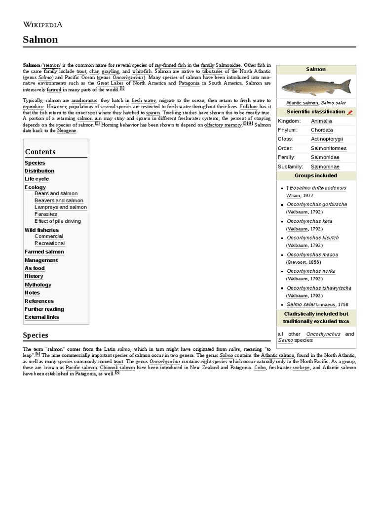 Salmon: Atlantic Salmon, Salmo Salar | PDF | Salmon | Aquaculture