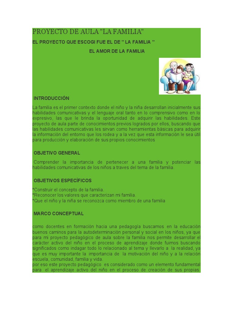 Proyecto de Familia Tercer Grado | PDF | La naturaleza humana | Aprendizaje