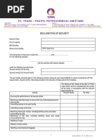 Security Declaration Form | PDF