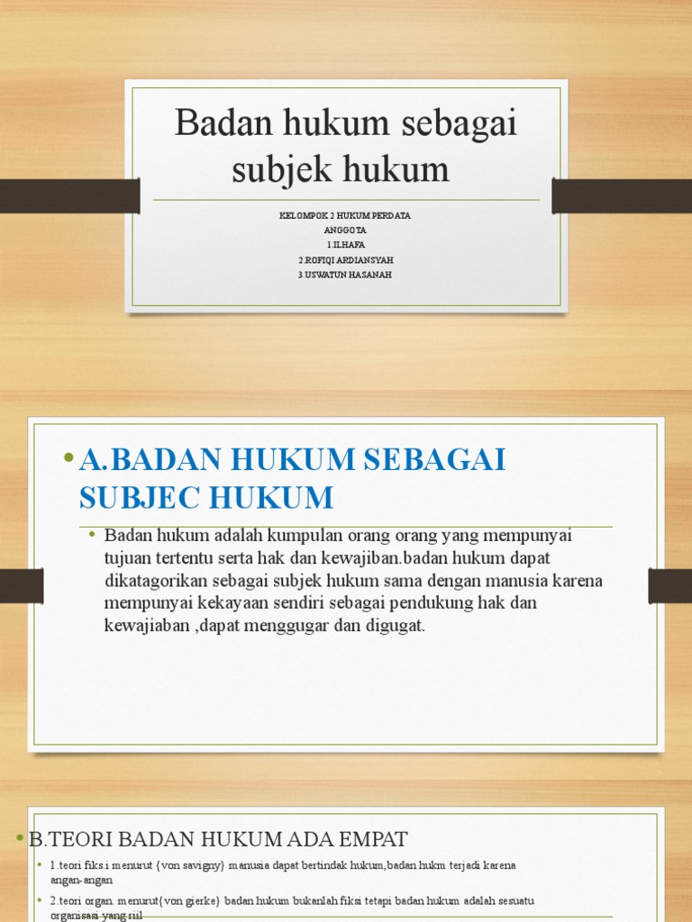 Badan Hukum sebagai Subjek Hukum | PDF | Politik | Ilmu Sosial