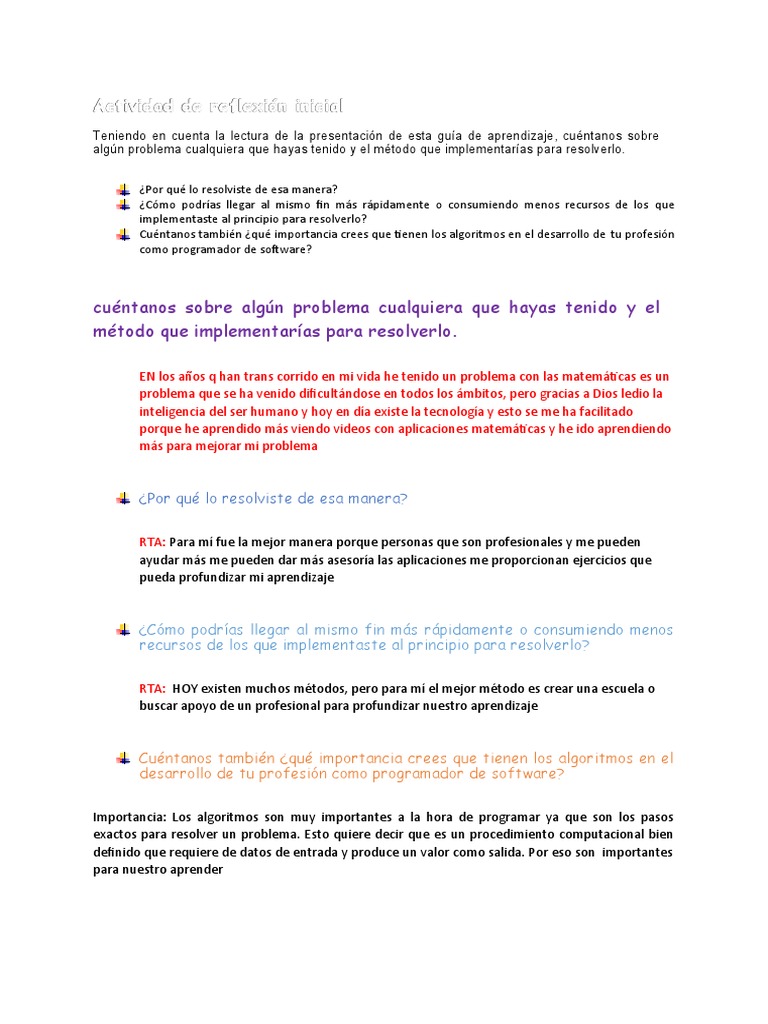 Reflexiones sobre resolución de problemas en programación | PDF