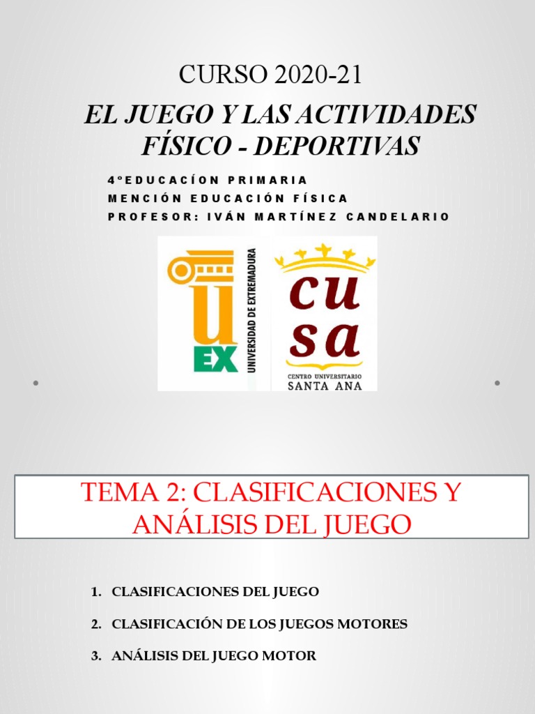 Clasificación de Juegos en Educación Física | PDF | Evaluación | La ...