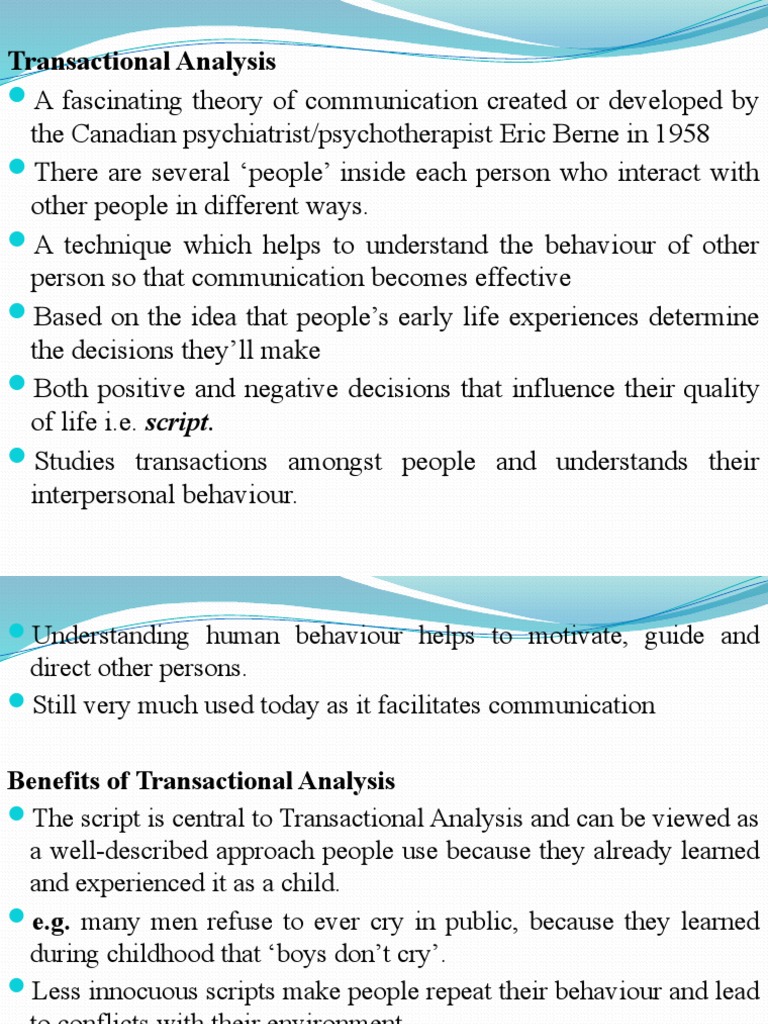 Transactional Analysis | PDF | Metaphysics Of Mind | Emotions