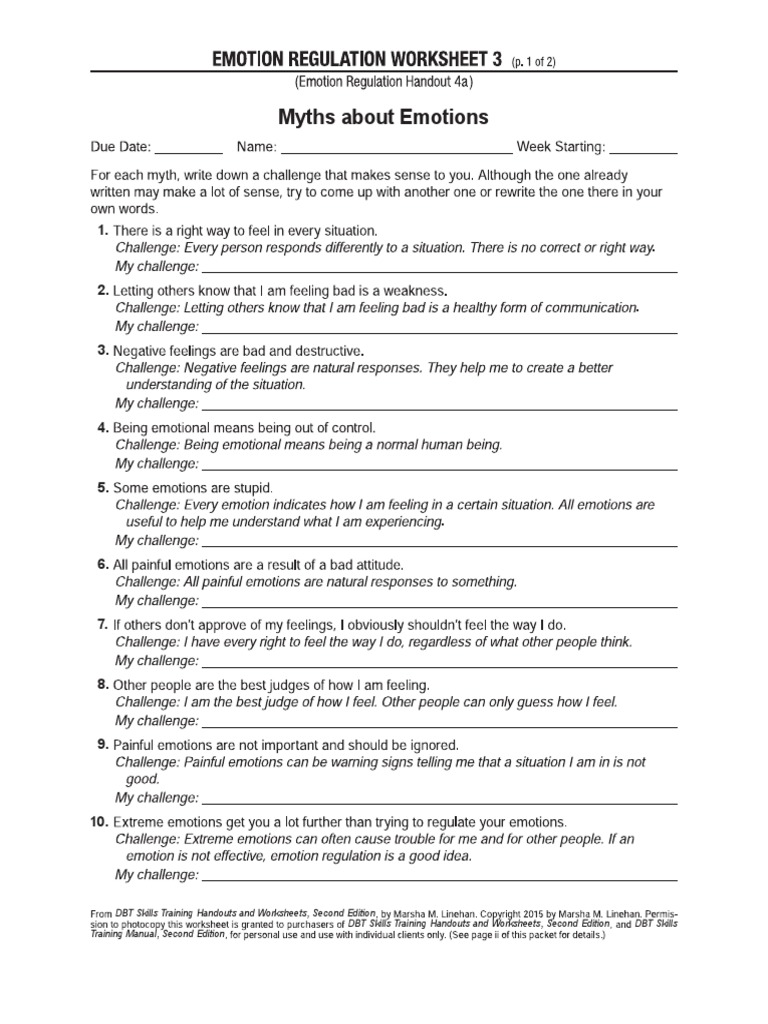 Myths About Emotions in DBT | PDF