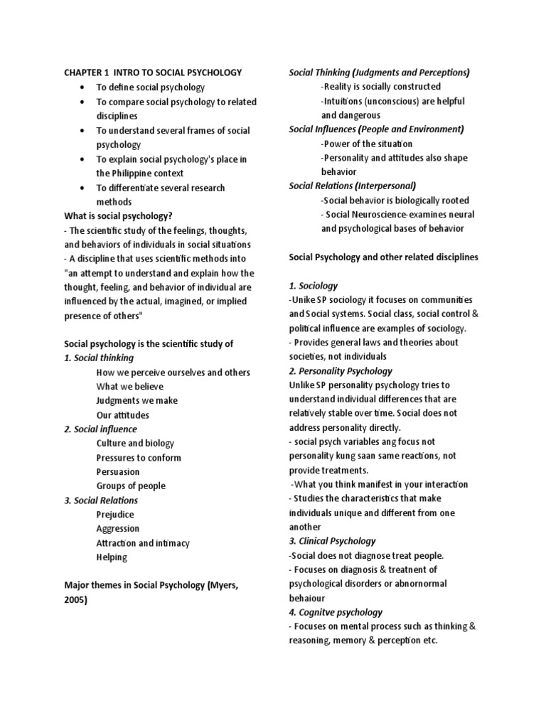 Chapter 1 Intro To Social Psychology | PDF