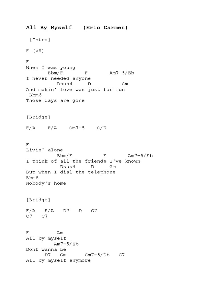 All by Myself (Eric Carmen) | PDF