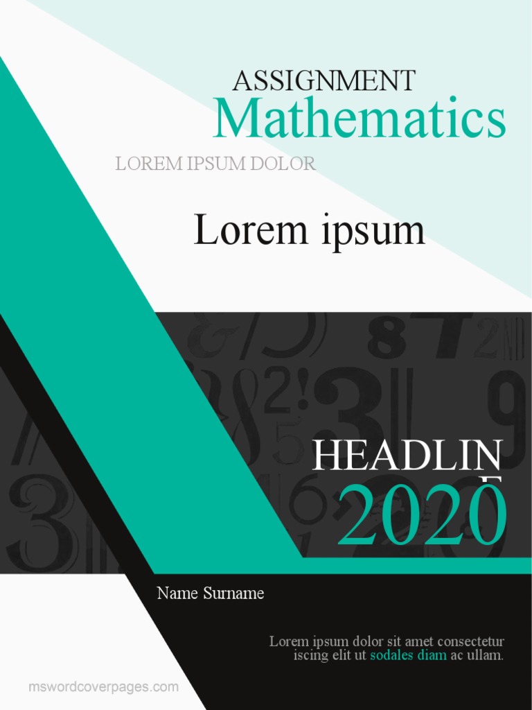 Mathematics Cover Page Design