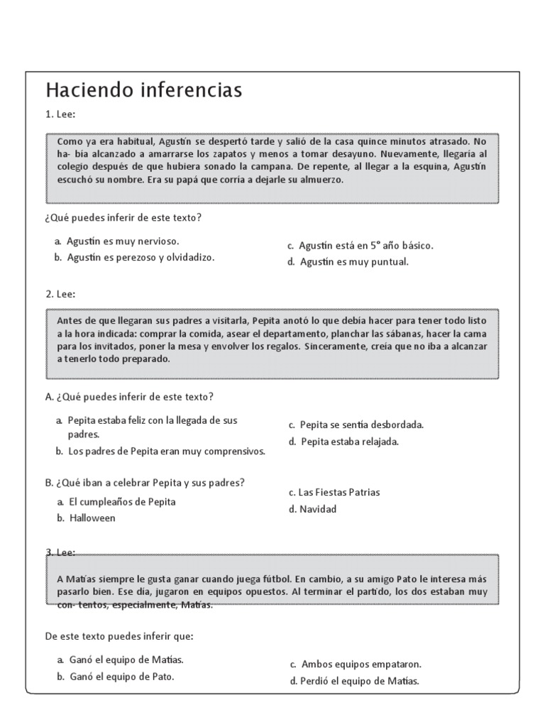 Leng Haciendo Inferencias | PDF