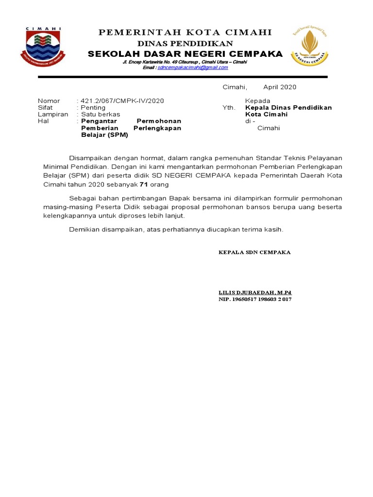 Format Surat Keterangan SPM - Cempaka | PDF