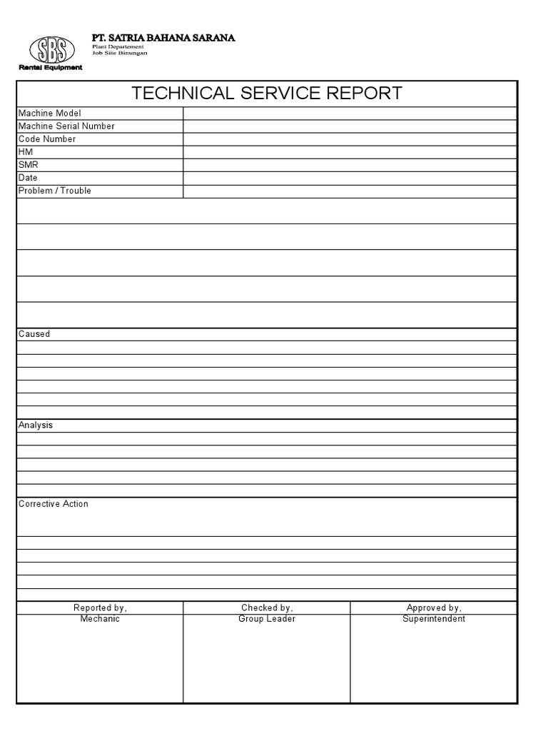 Technical Service Report | PDF