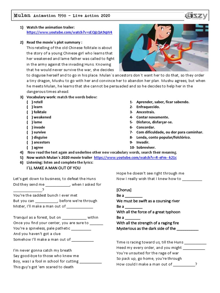 Mulan Study Guide for Students | PDF