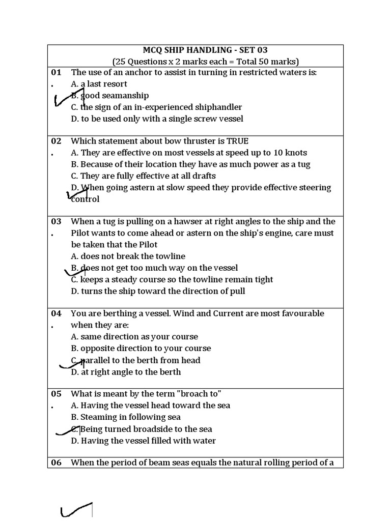 Mastering Ship Handling: A Comprehensive Collection of Multiple Choice ...