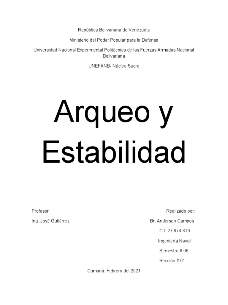 Arqueo y Estabilidad de Buques | PDF | Buques | Arquitectura naval