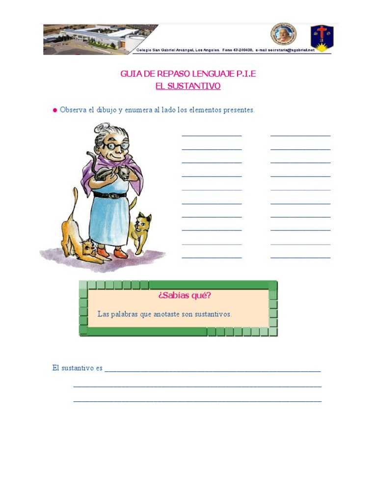 Guia de Repaso Lenguaje Sustantivos | PDF