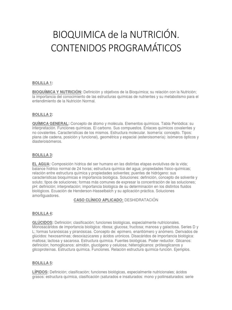 Bio Qui Mica Nutri Program A | PDF | Metabolismo | Carbohidratos