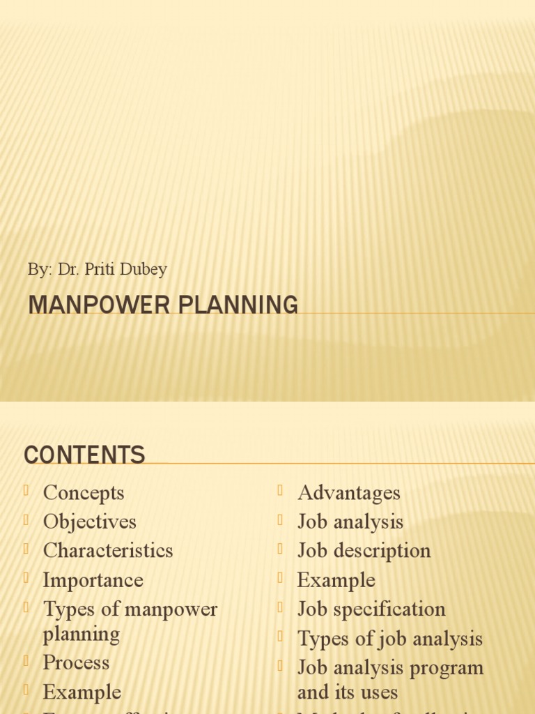 Manpower Planning: By: Dr. Priti Dubey | PDF | Human Resources | Labour ...