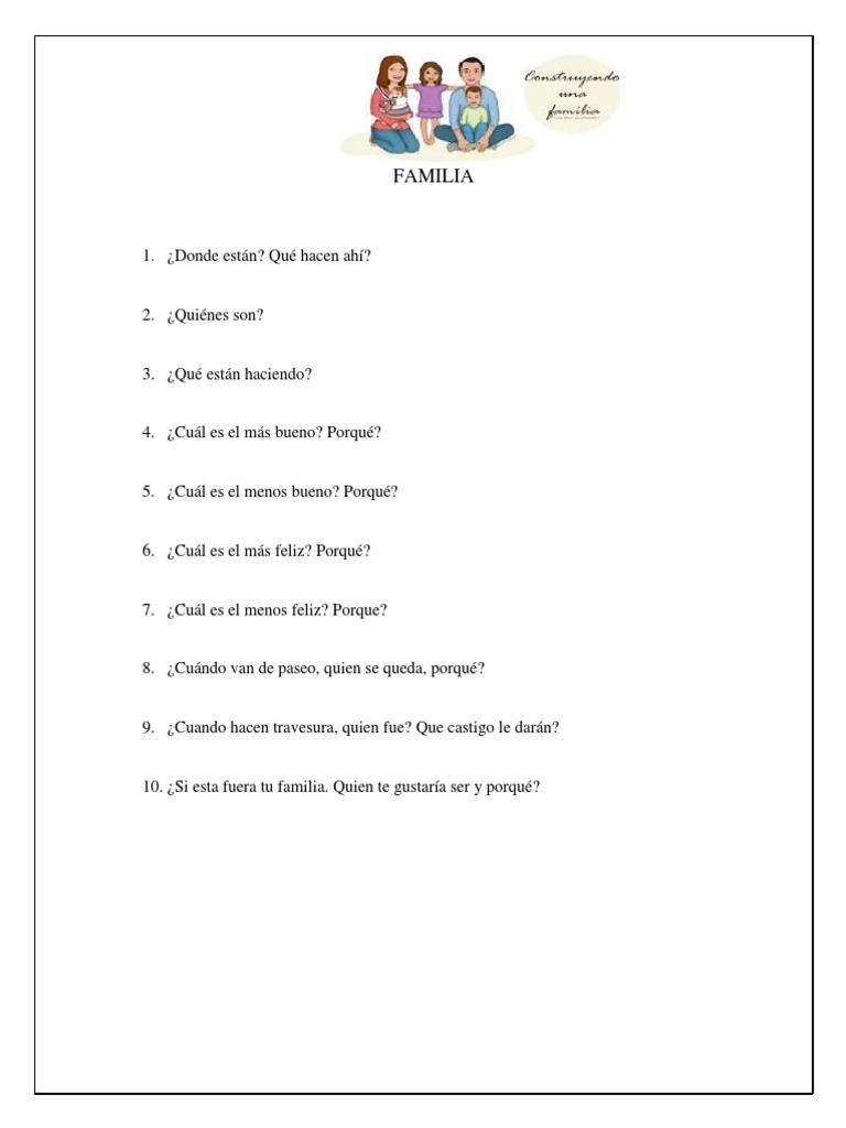 Cuestionario FAMILIA | PDF