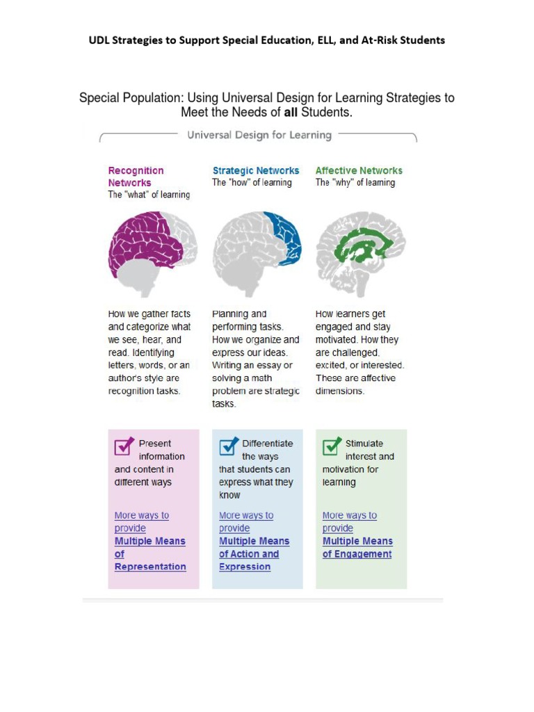 Special Population: Using Universal Design For Learning Strategies To ...
