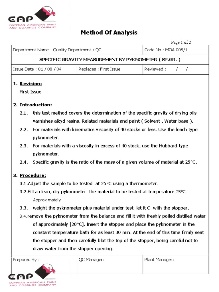 Specific Gravity Measurement 005-1 | PDF | Quantity | Metrology