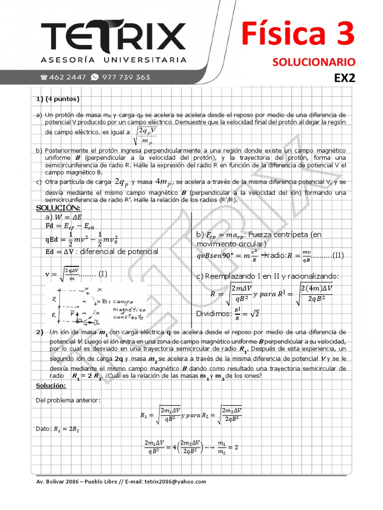 Solucionario FA3 EX2 | PDF | Inductancia | Corriente eléctrica
