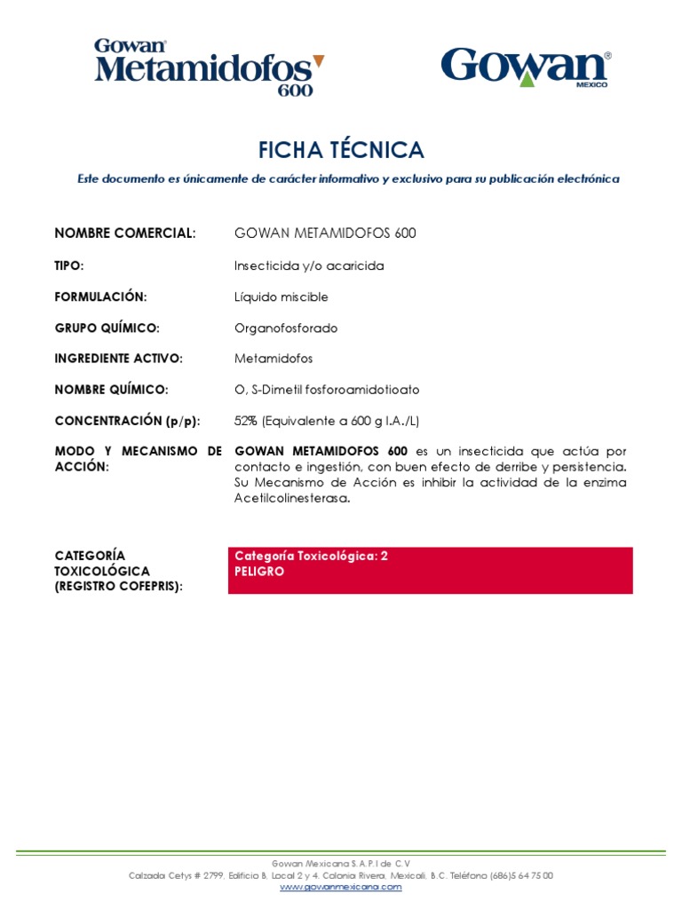 Metamidofos Ft-038 0 | PDF | Insectos | Agricultura