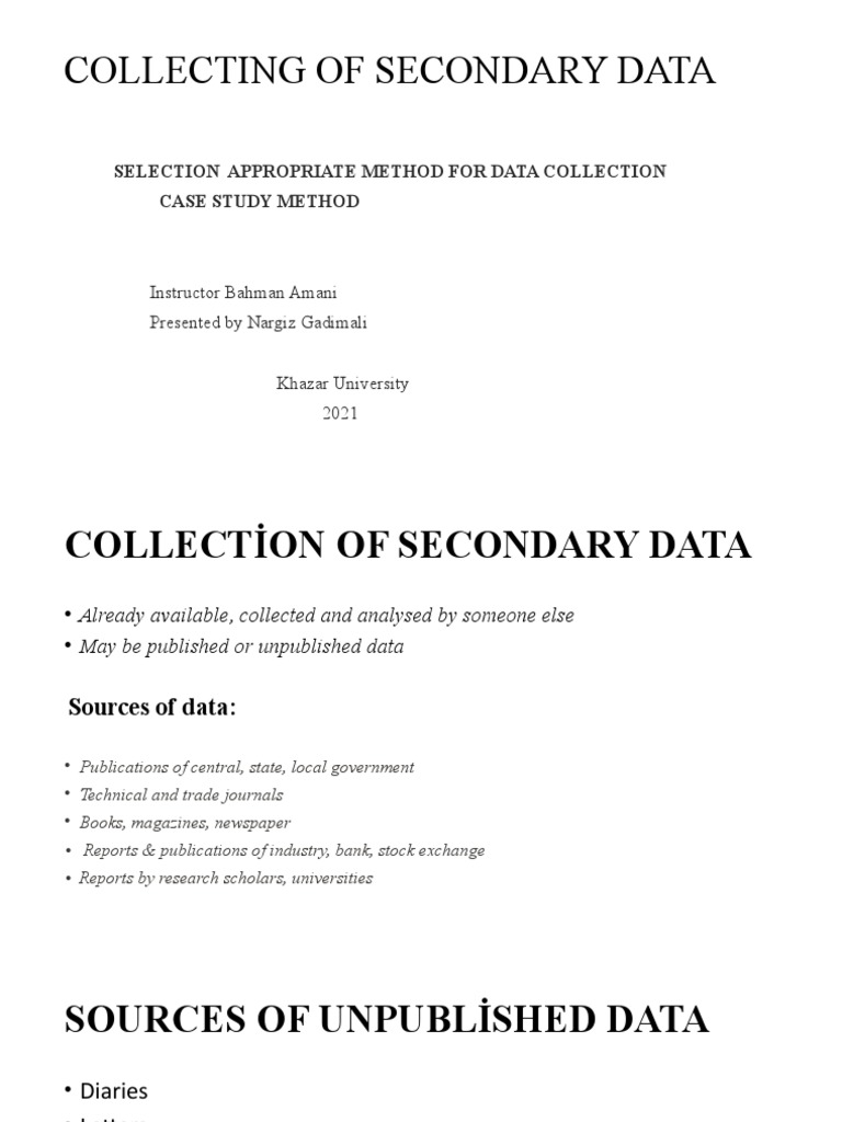 Secondary Data Collection Methods | PDF | Case Study | Data