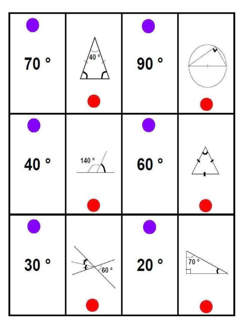 Juego Memotest Angulos | PDF