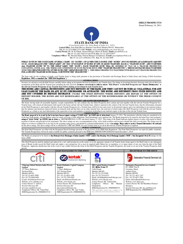 Shelf Prospectus | PDF | Interest | Bonds (Finance)