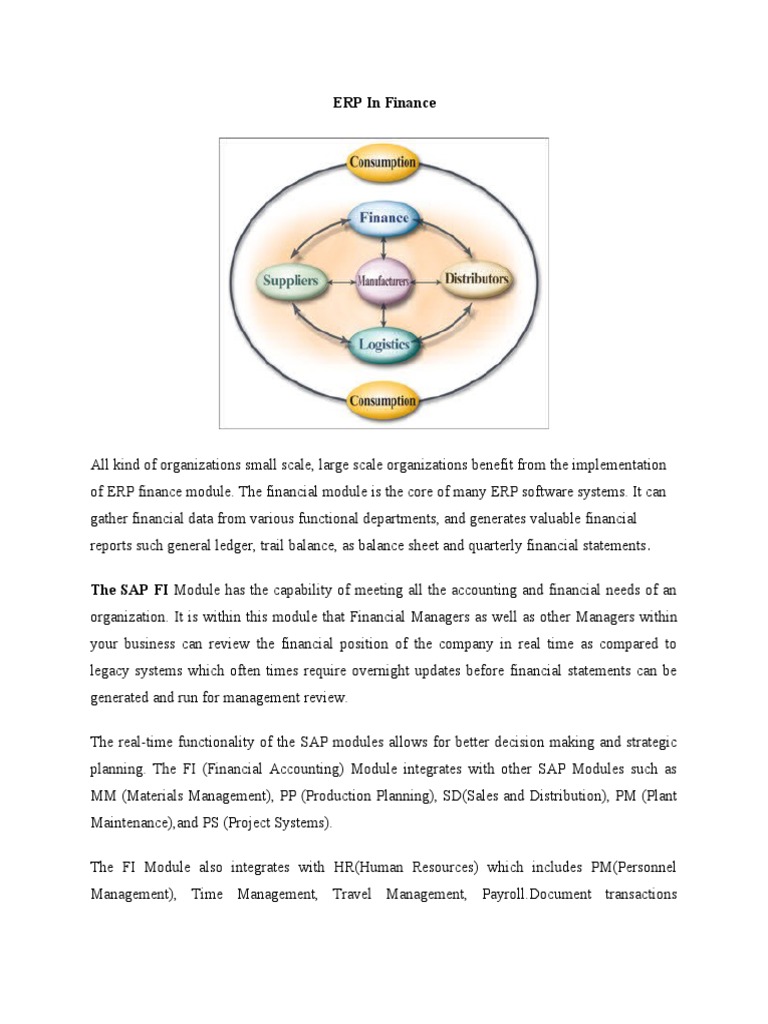 ERP in Finance | PDF | Enterprise Resource Planning | Economies