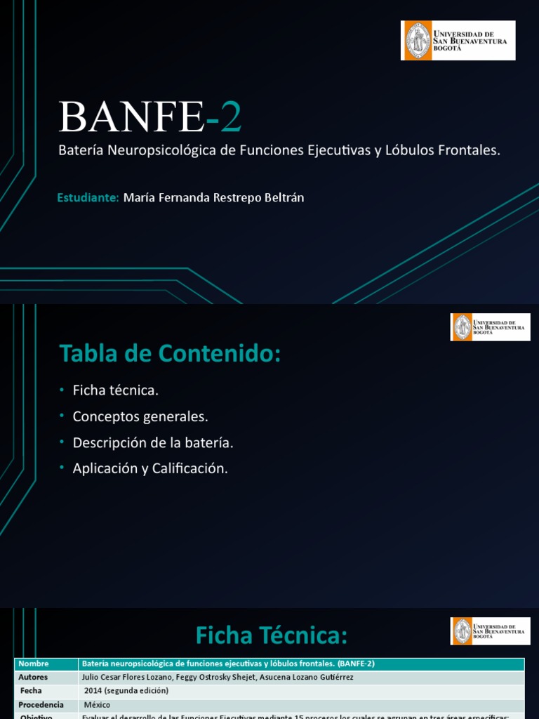 Banfe 2 | PDF | Funciones ejecutivas | Lóbulo frontal