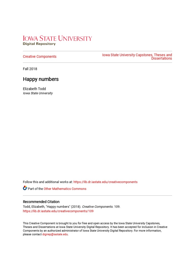 Happy Numbers | PDF | Numbers | Exponentiation