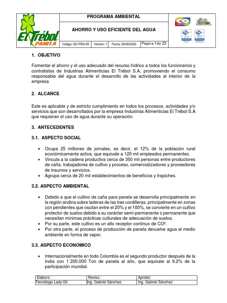 Programa de Ahorro y Uso Eficiente Del Agua | PDF | Energía renovable | Agua