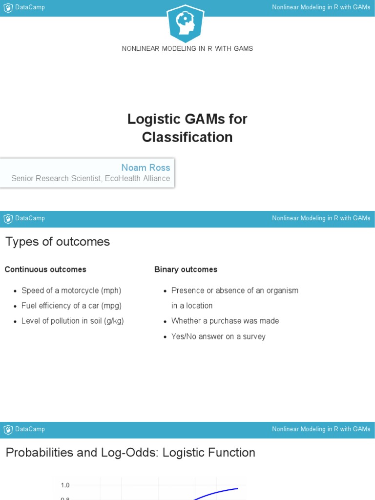 Logistic Gams For Classification: Noam Ross | PDF | Logistic Function ...