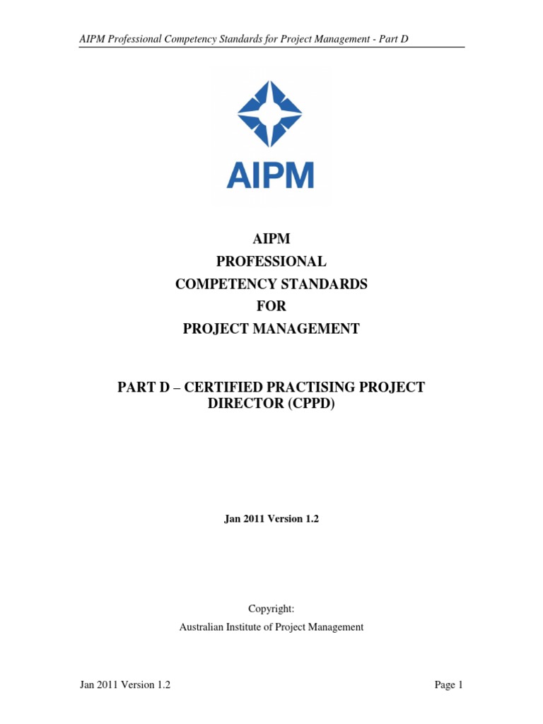AIPM - Part D - Project Director Professional Competency | PDF ...