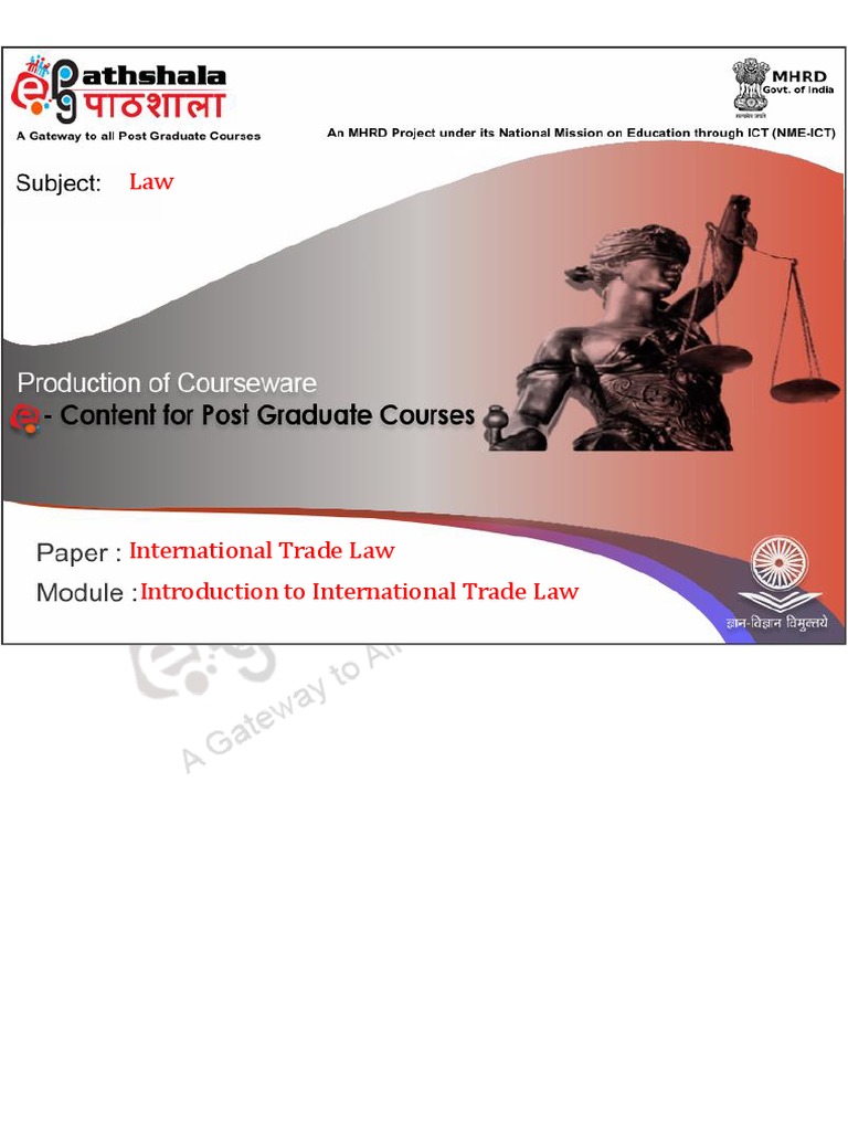 Introduction to International Trade Law | PDF | General Agreement On ...