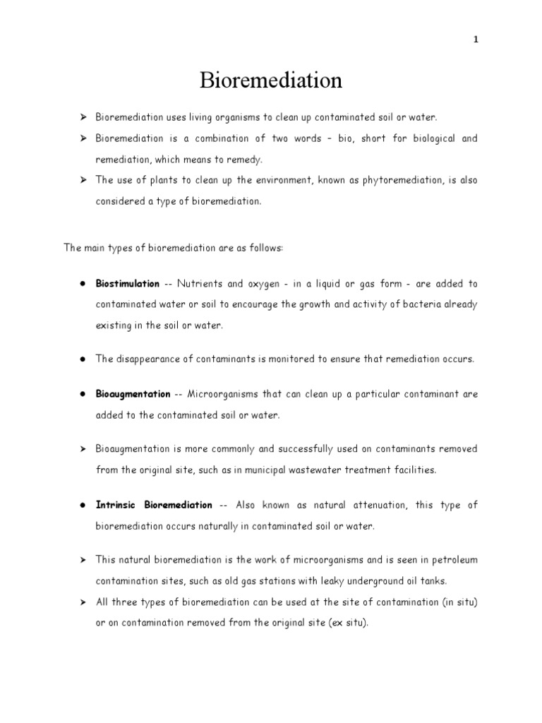 Intrinsic Bioremediation