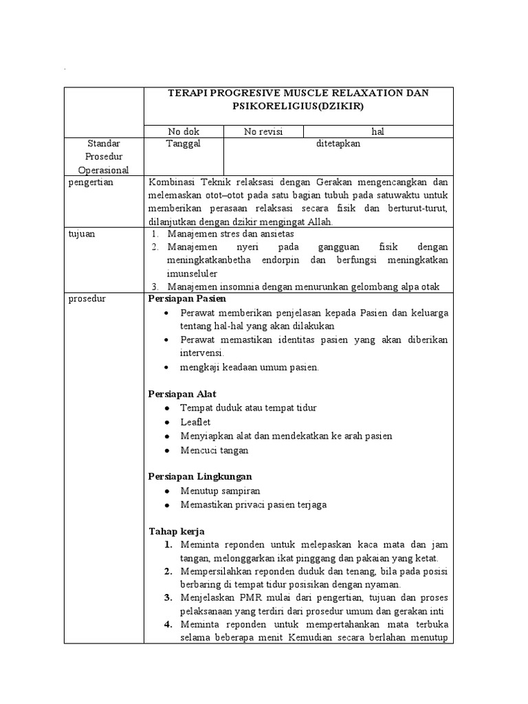 Contoh SOP PMR Dan Dzikir | PDF