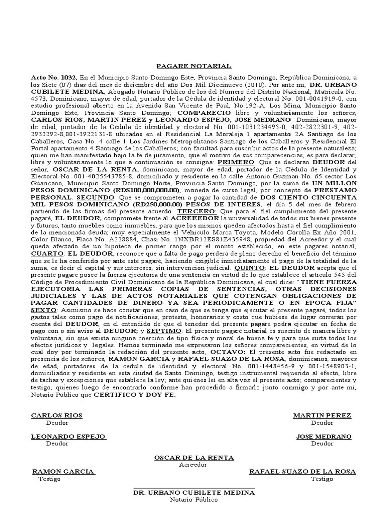Pagare Notarial | PDF | Pagos | Finanzas (general)