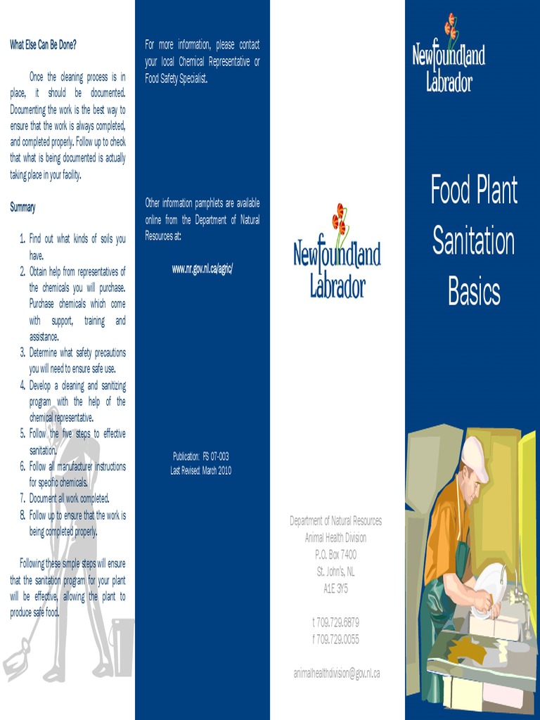 Fs 07 003 Food Plant Sanitation Basics | PDF | Sanitation | Foods