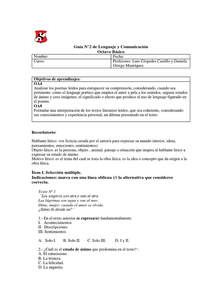 Prueba Del Poema | PDF | Poesía