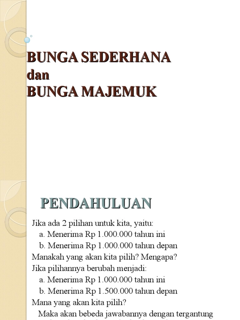 Bunga Sederhana Dan Bunga Majemuk | PDF