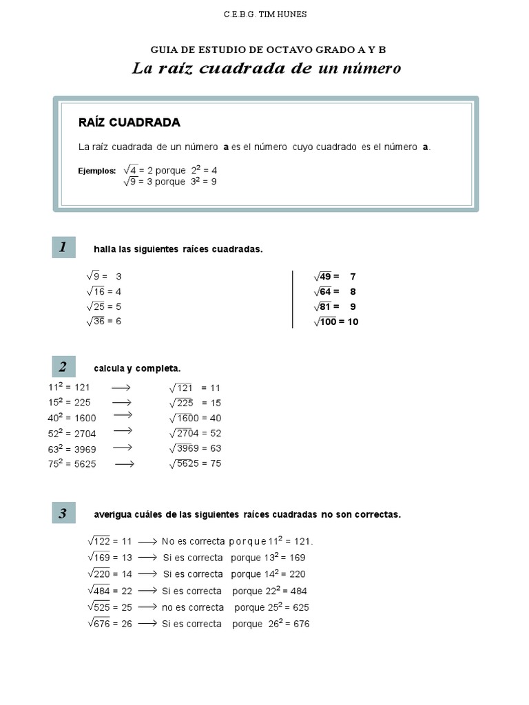 Hojas De Trabajo De Matemáticas Para Octavo Grado