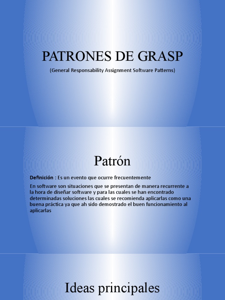 Presentacion Patrones de Grasp 1 | PDF | Objeto (informática) | Edad de ...