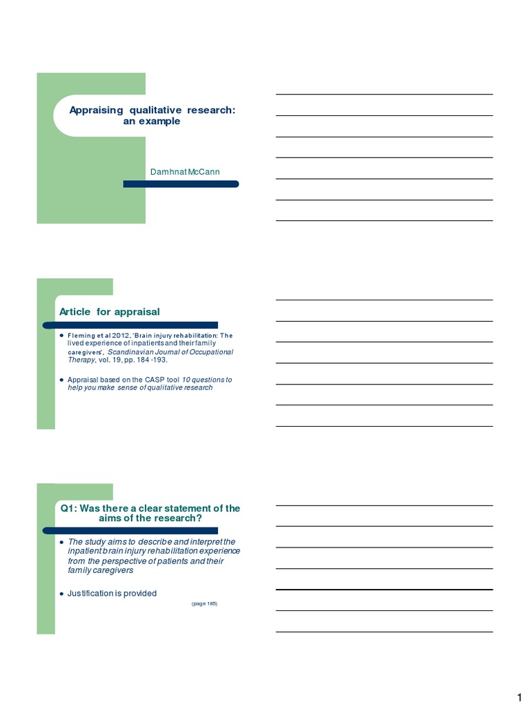 Example of Qualitative Appraisal | PDF | Qualitative Research | Interview