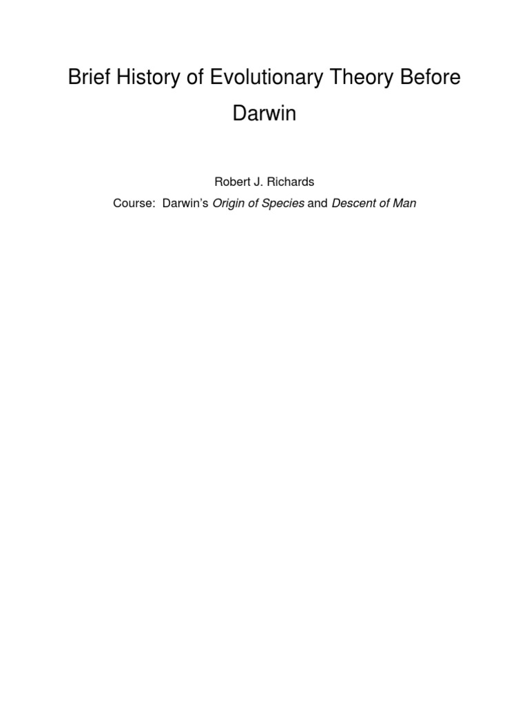 An Overview of Pre-Darwinian Theories of Species Change and Evolution ...