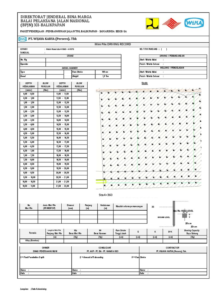 Form Tiang Pancang | PDF | Construction Equipment | Industrial Equipment