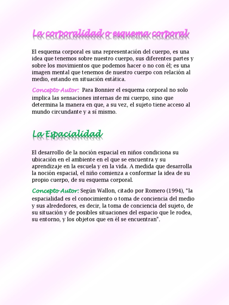 La Corporalidad o Esquema Corporal | PDF | Ritmo | Concepto