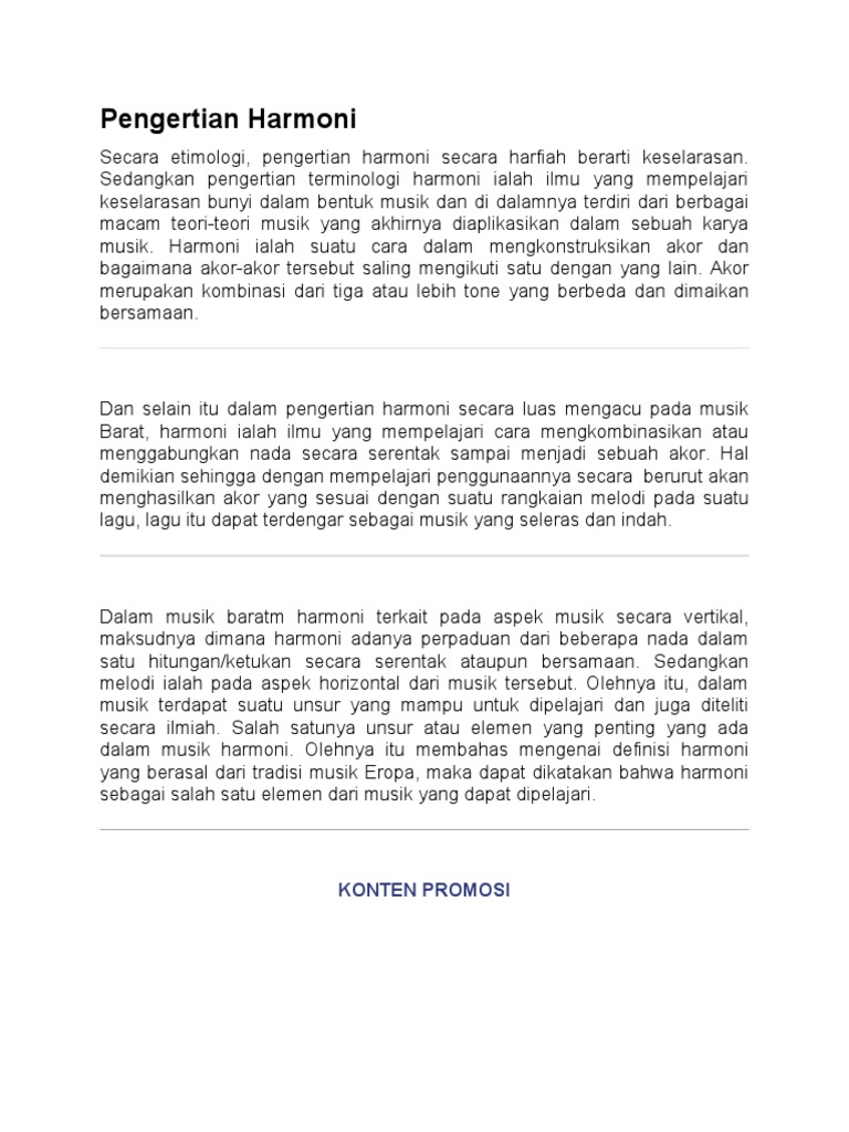 Pengertian Harmoni | PDF