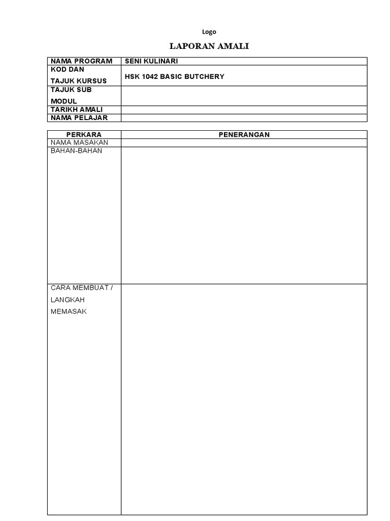 Template Laporan Amali | PDF
